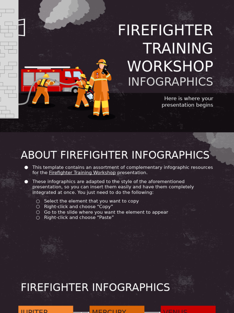 Firefighter Training Workshop Infographics by Slidesgo | PDF