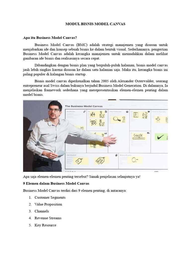 Modul Bisnis Model Canvas | PDF