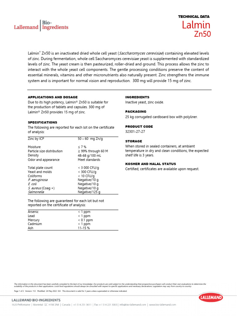 TDS Lalmin Zn50 | PDF