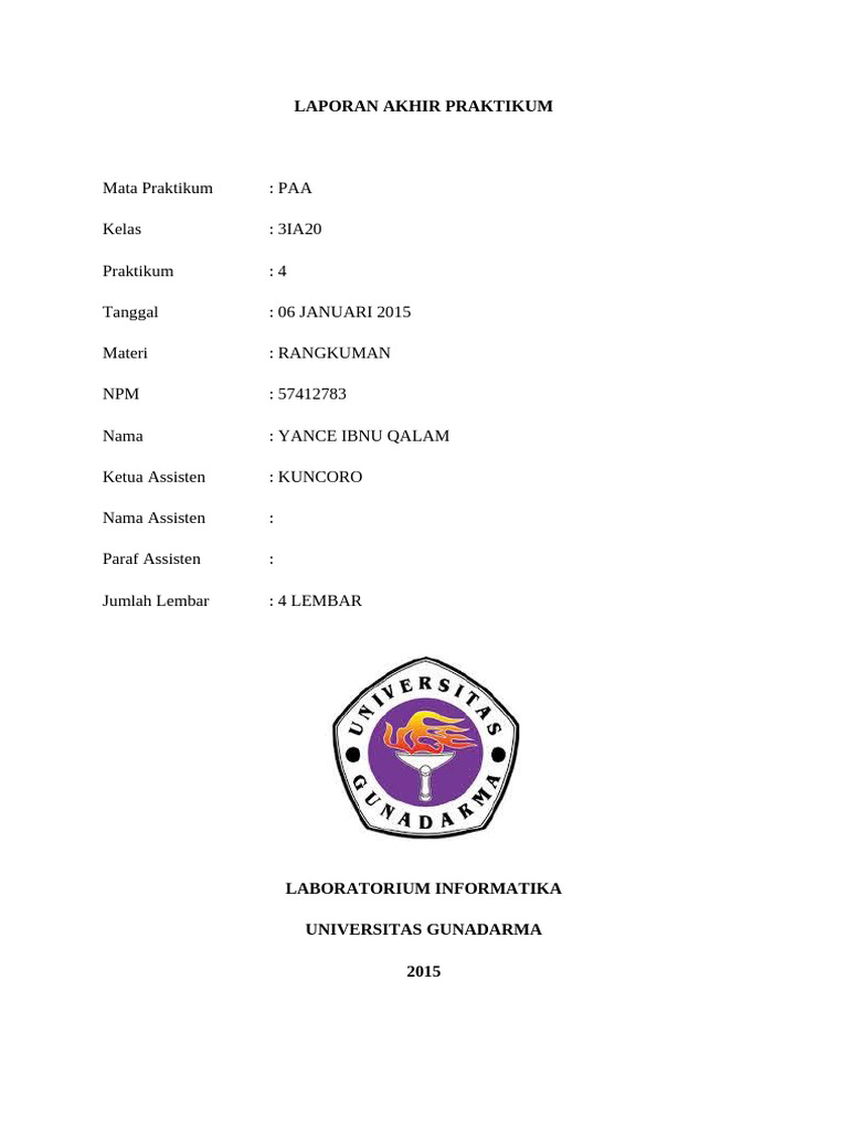 Laporan Akhir Praktikum Paa 4 | PDF | Applied Mathematics | Computer Programming