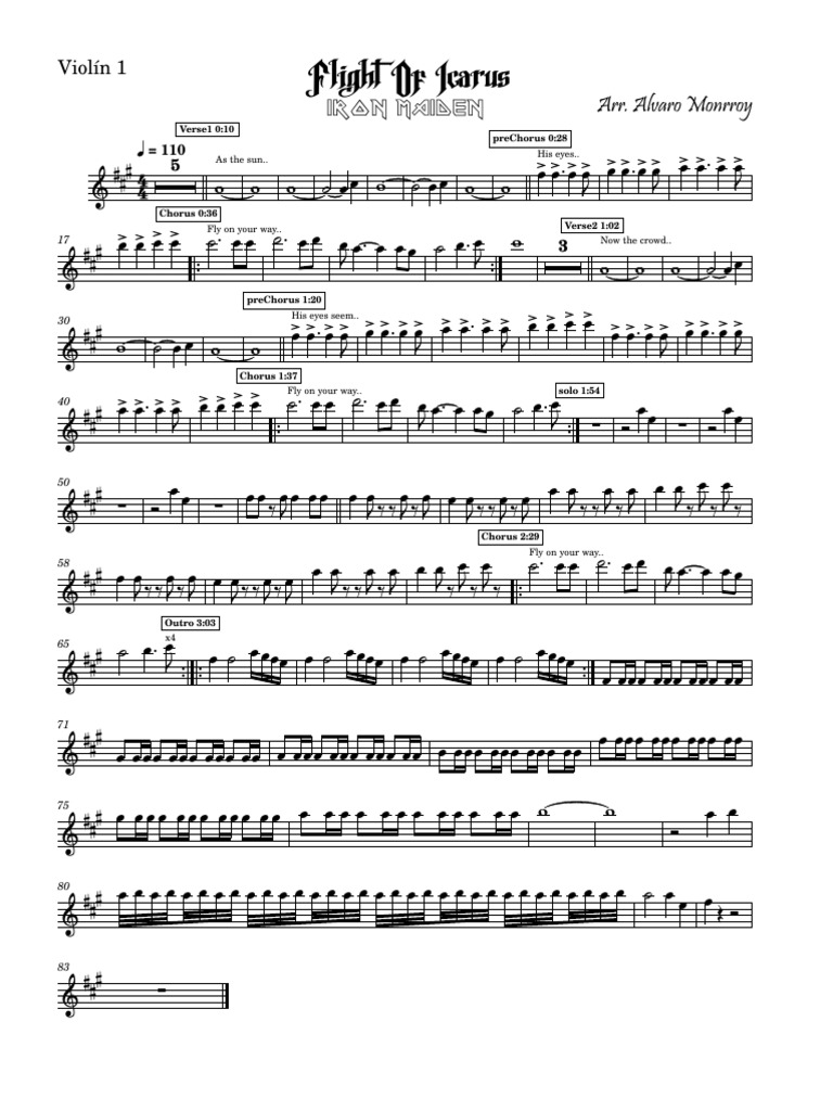 FlightofIcarus AM Fsharp Min Violín - 1 | PDF