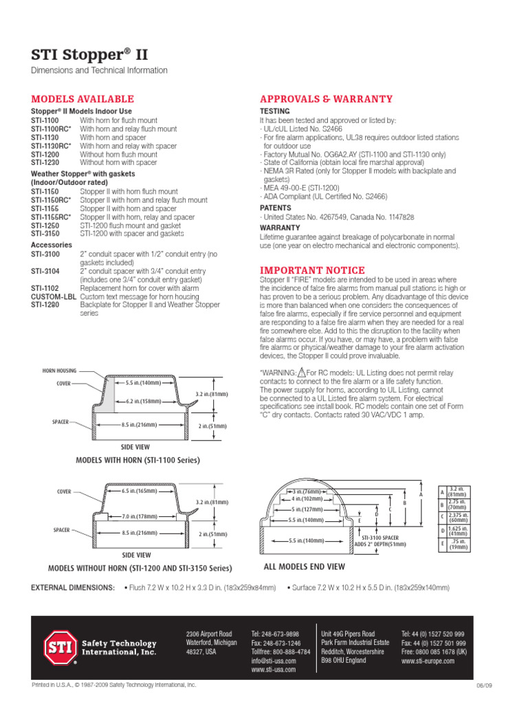 Stopper Sti - Modelos | PDF