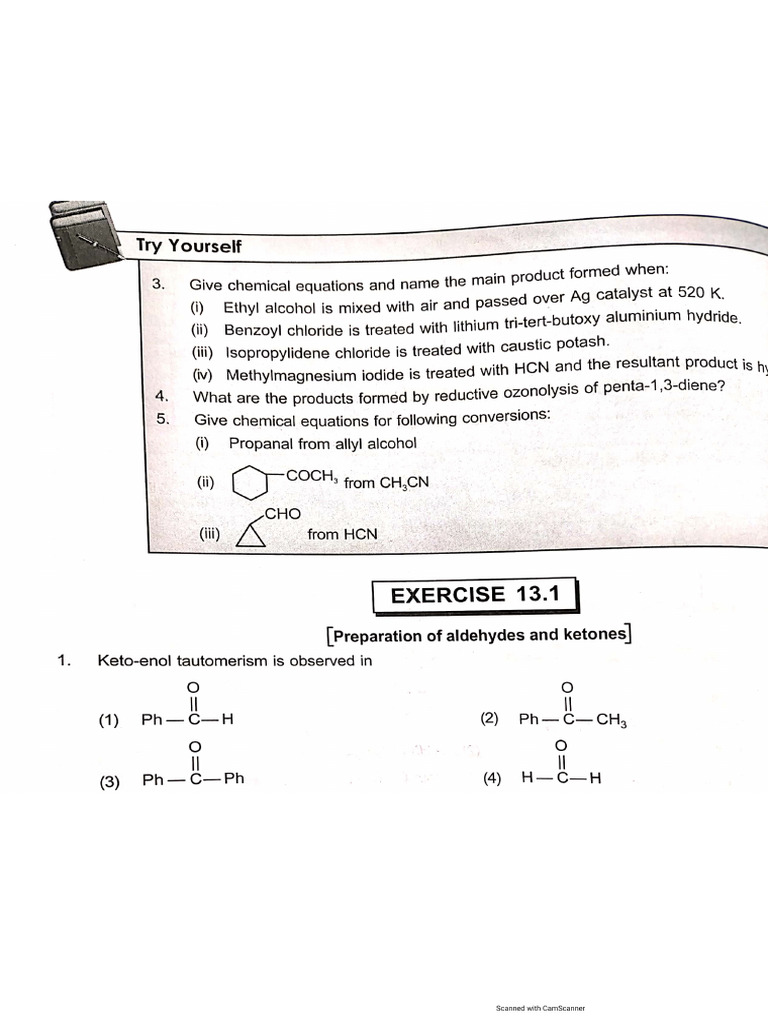 aldehyde ketone carboxylic acid exercise | PDF