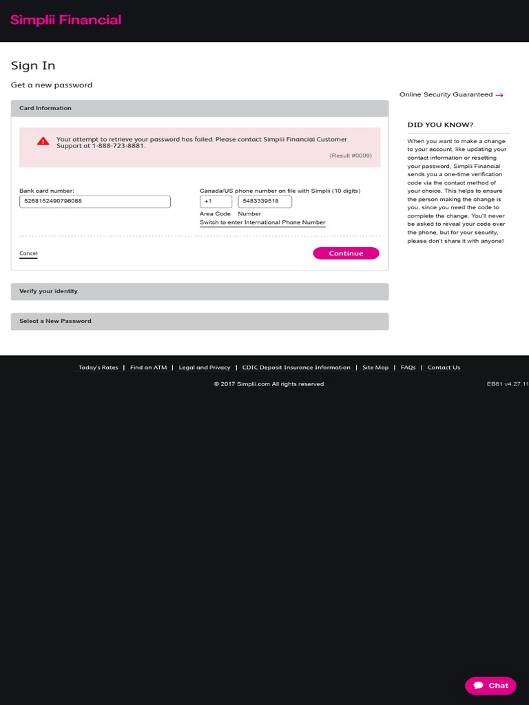 Get A New Password - Simplii Financial - Online B | PDF