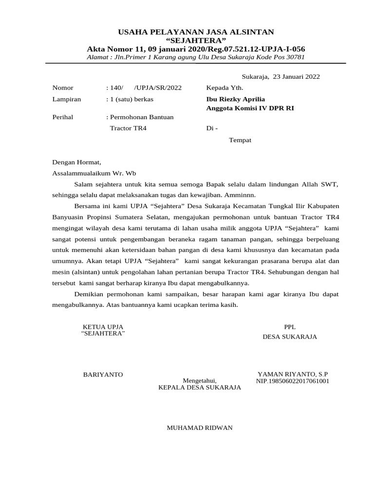 Proposal UPJA TR4 | PDF