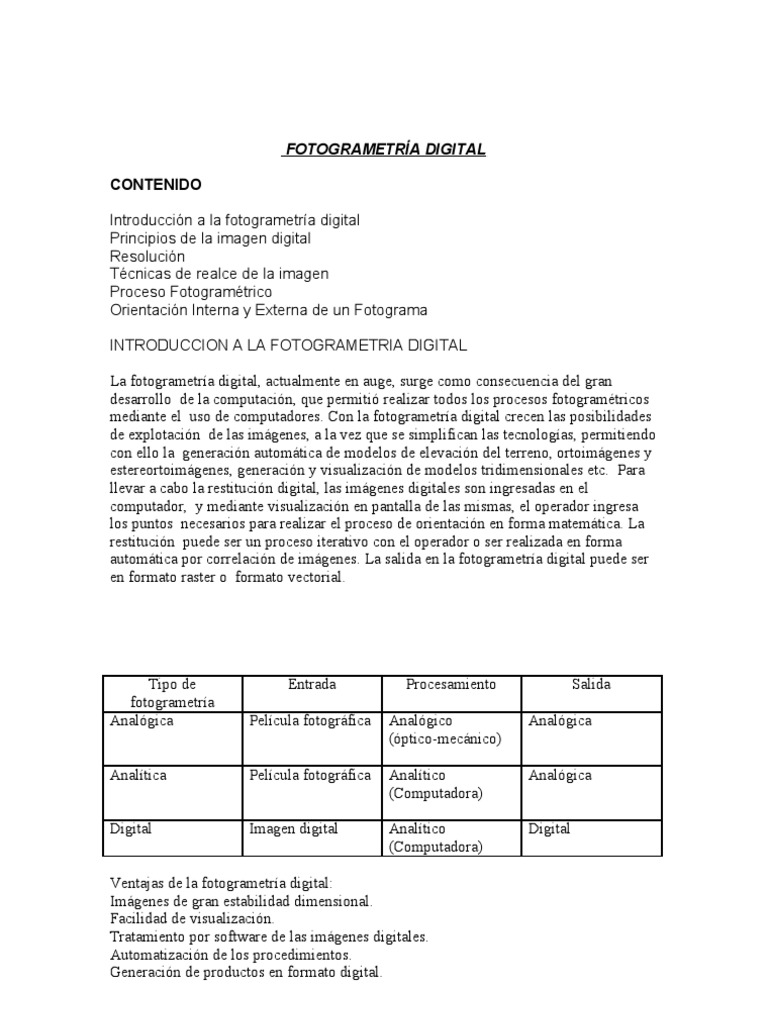 Fotogrametría Digital | PDF | Píxel | Fotografía aérea