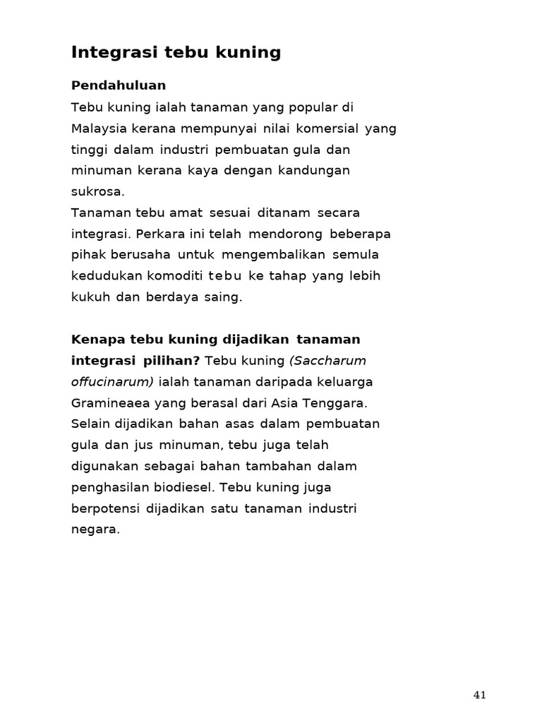 MIRESCO Integrasi Tebu Kuning | PDF