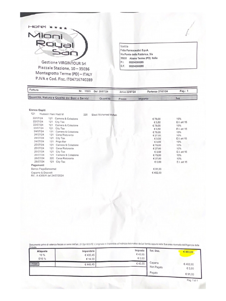 Gestione Virgintour SRL | PDF