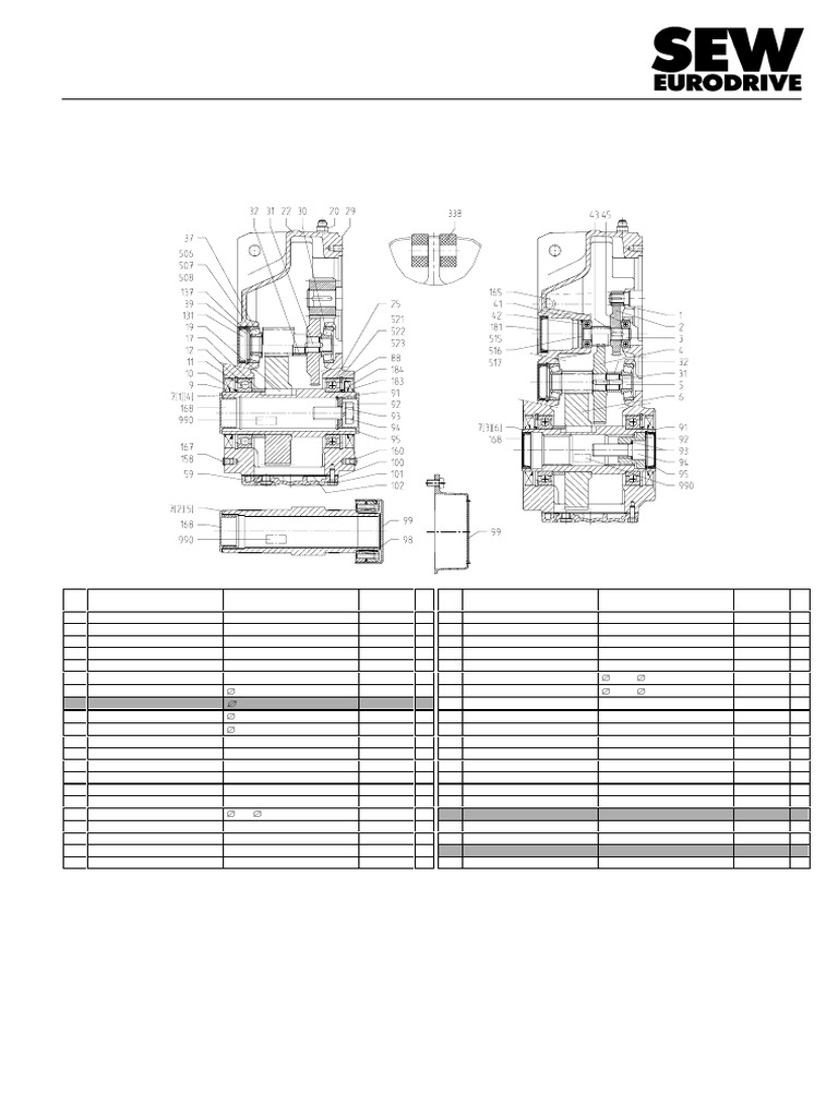 Lista de Peças Redutor Sew Fa57 | PDF