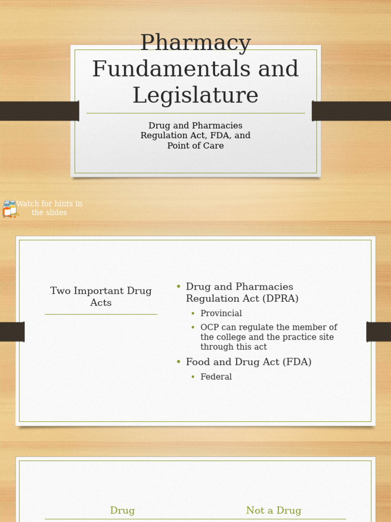 Module 03 Drug and Pharmacies Regulation Act, FDA, and Point of Care | PDF