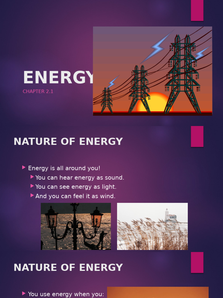 Chapter 2.1 - Energy | PDF