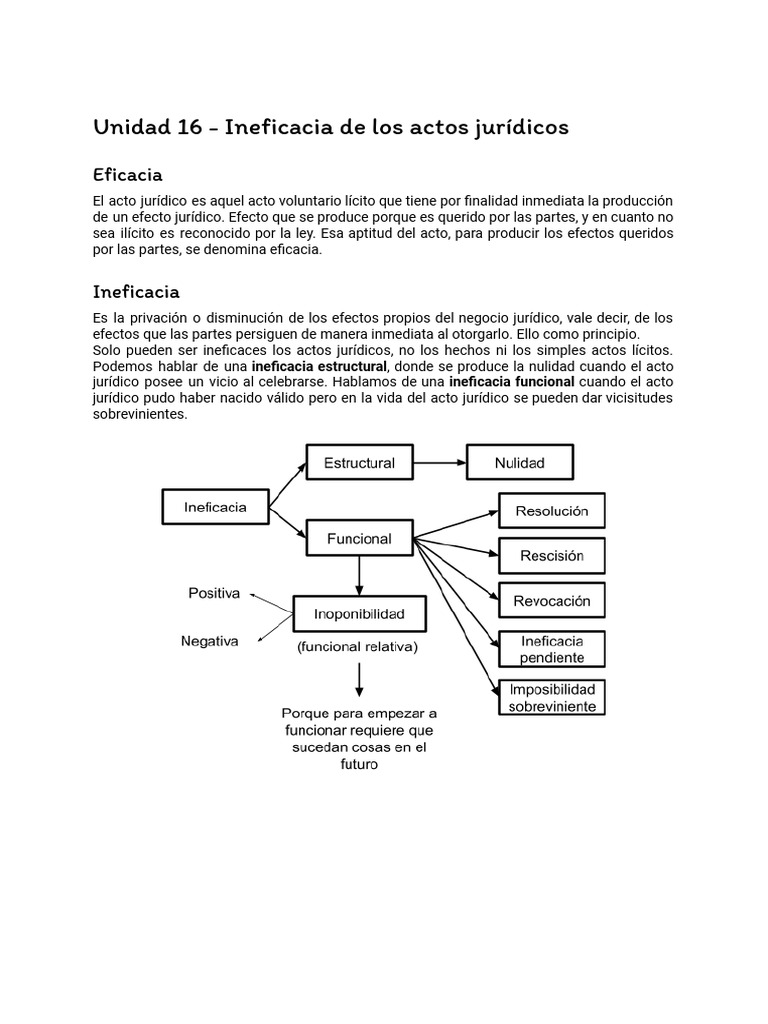 Unidad 16 - Ineficacia de Los Actos Jurídicos | PDF