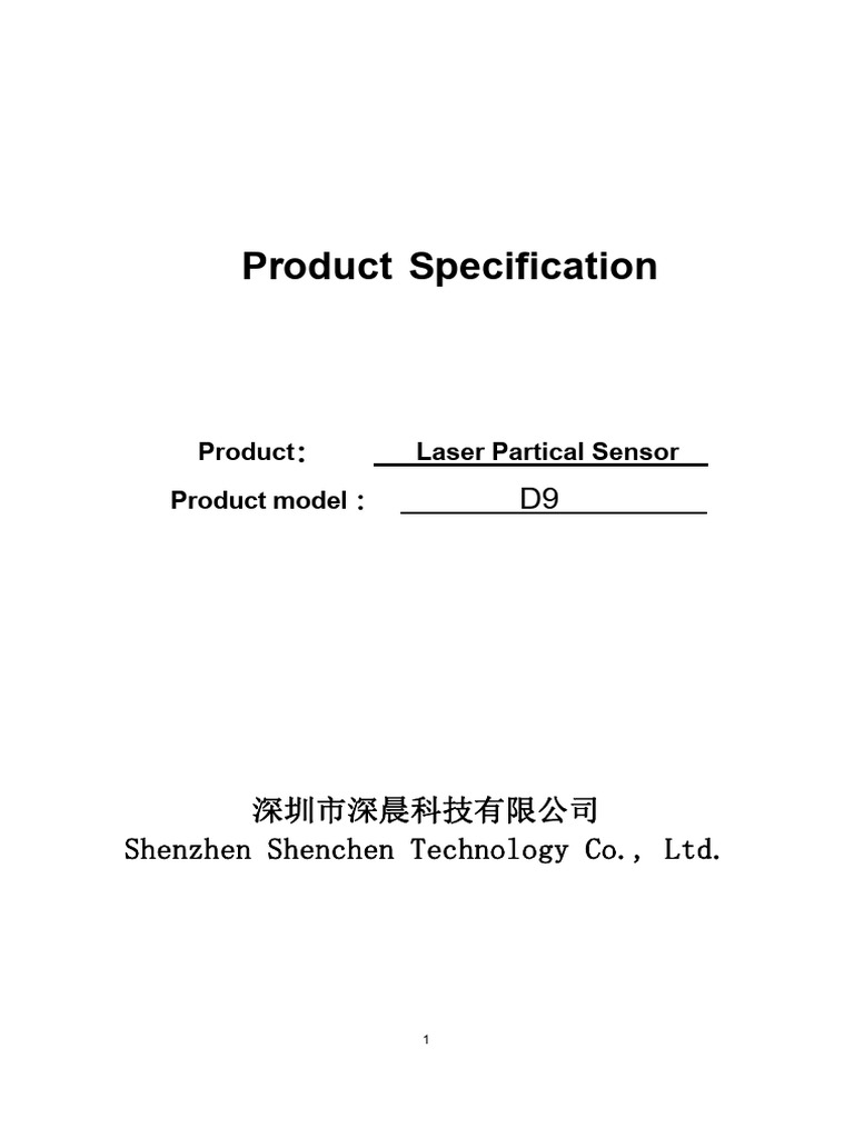 Laser Dust Sensor Datasheet | PDF