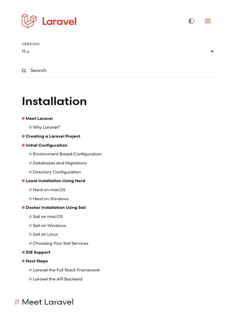 Installation - Laravel 11.x - The PHP Framework For Web Artisans | PDF
