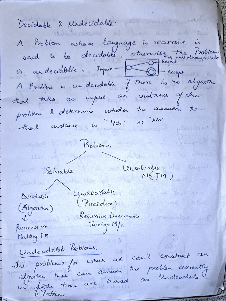 Decidable and Undecidable Problem | PDF