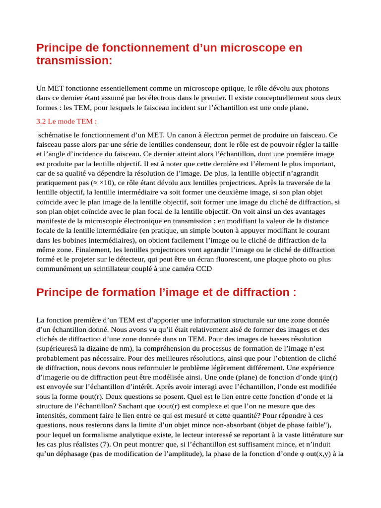 Principe de Fonctionnement | PDF