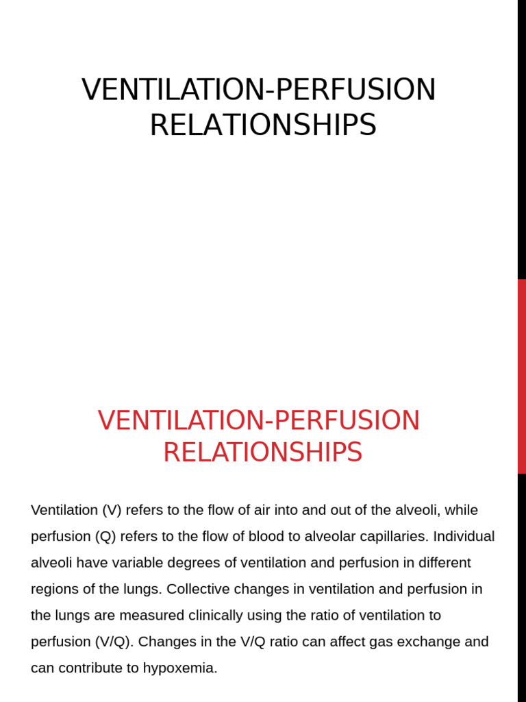 Ventilation Perfusion Relationships | PDF