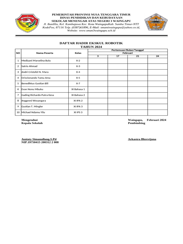 Laporan Ekskul Robotik | PDF