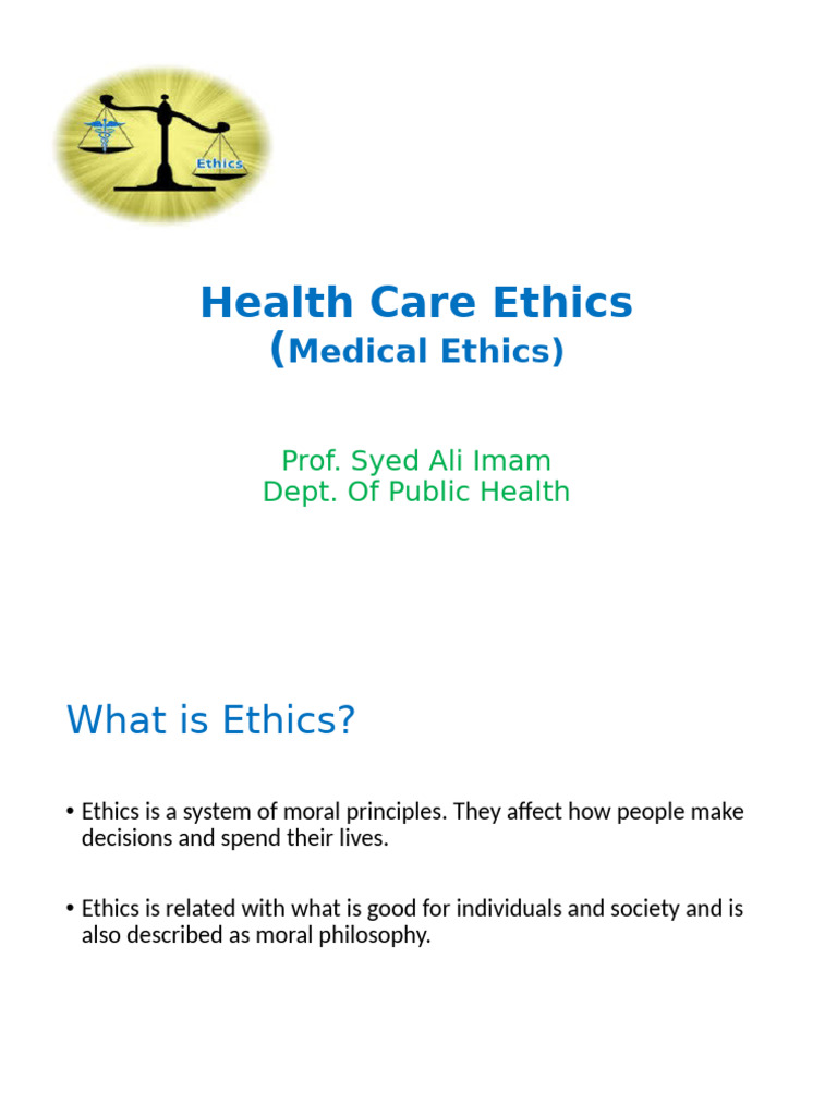 Lec.-1 Medical Ethics | PDF