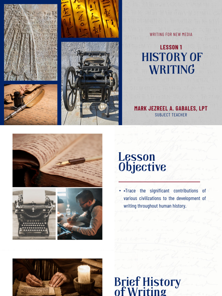 Lesson 1 History of Writing | PDF