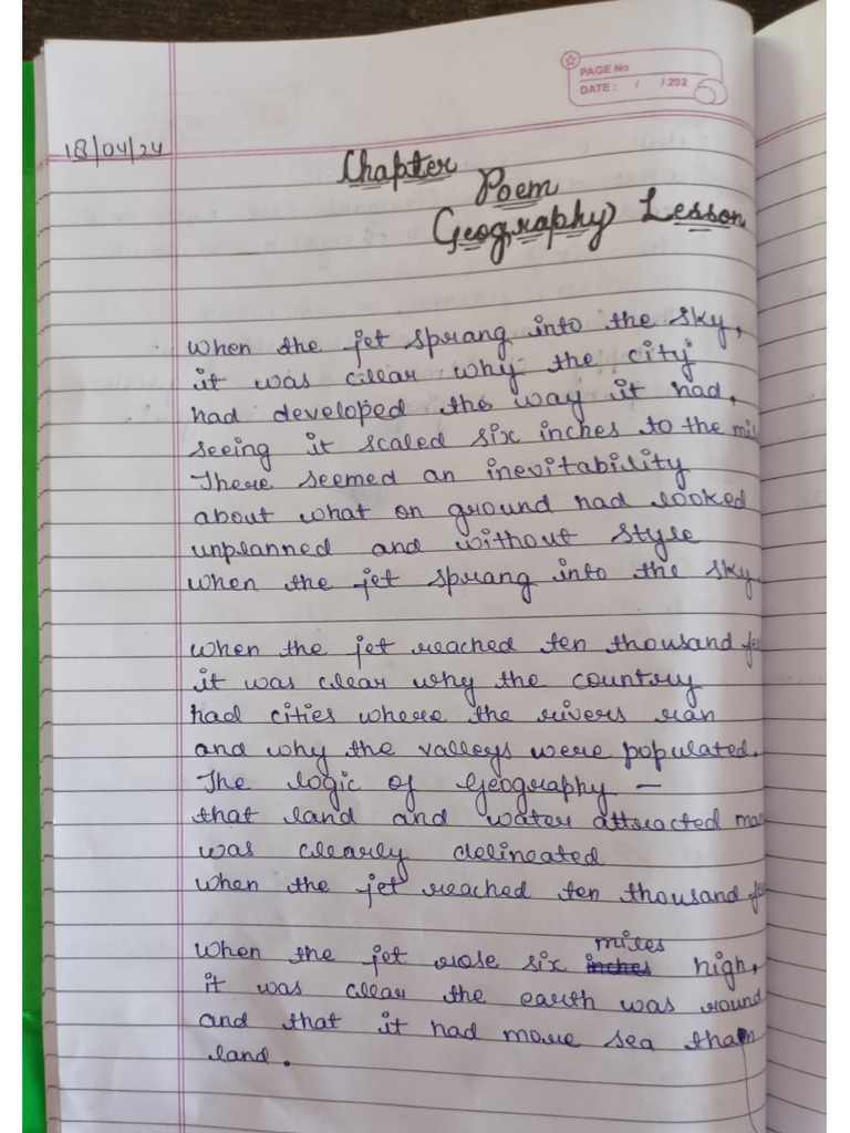 Poem - Geography Lessons | PDF