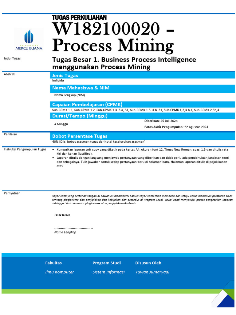 Ver 1.0 Tugas Besar 1 - Process Mining | PDF