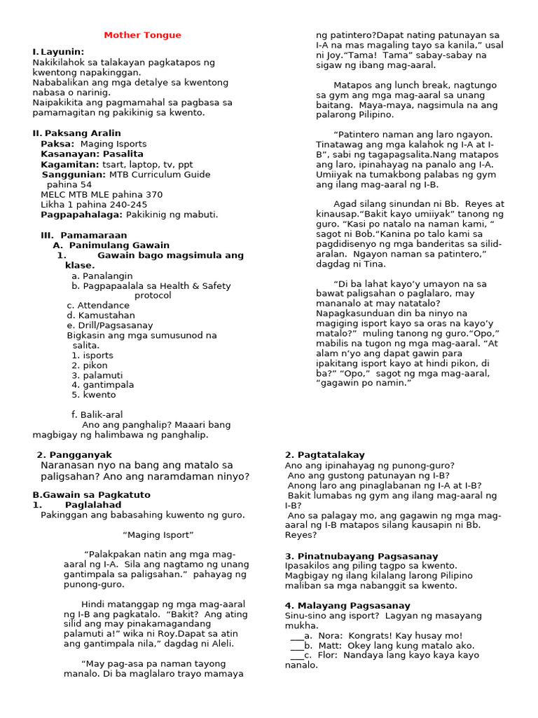 Q3 MTB Week 1 Day 1 | PDF