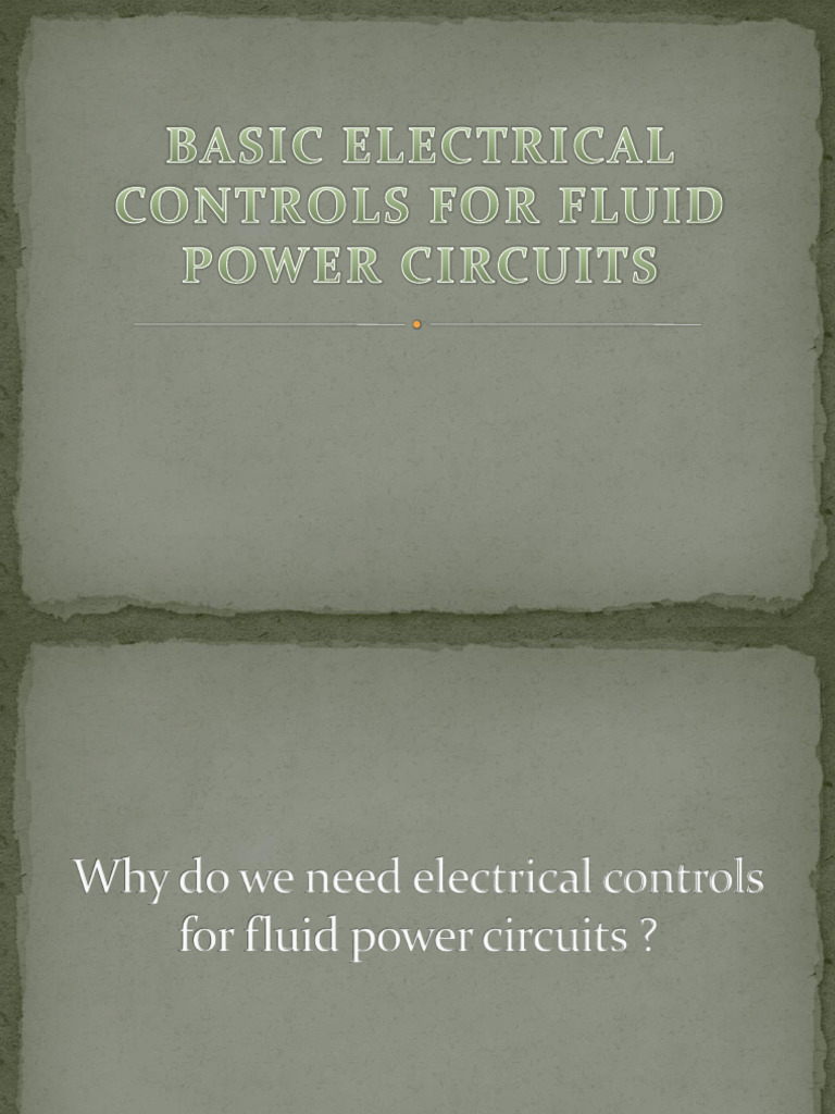Basic Electrical Controls For Fluid Power Circuits | PDF