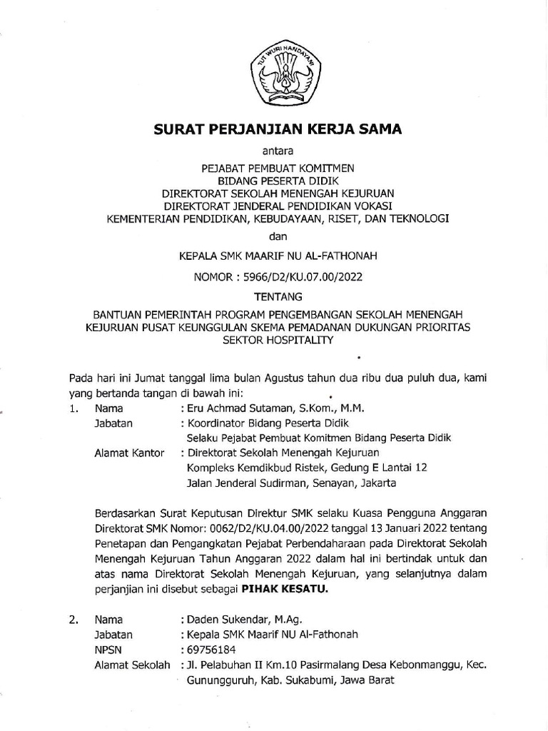 Mou Arsip Sekolah | PDF