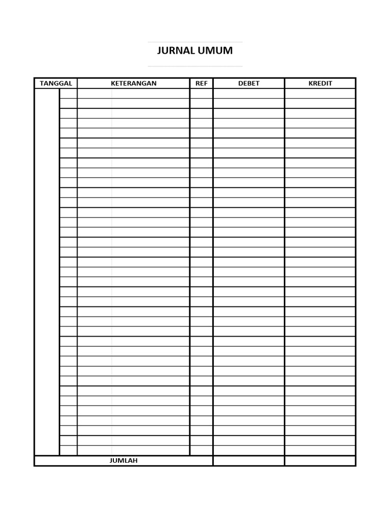 (Print) Format Jurnal Umum 2 Halaman | PDF
