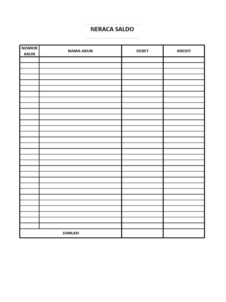(Print) Format Neraca Saldo | PDF