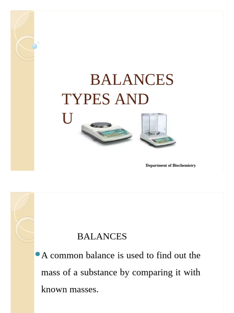 BALANCES Types & Uses | PDF