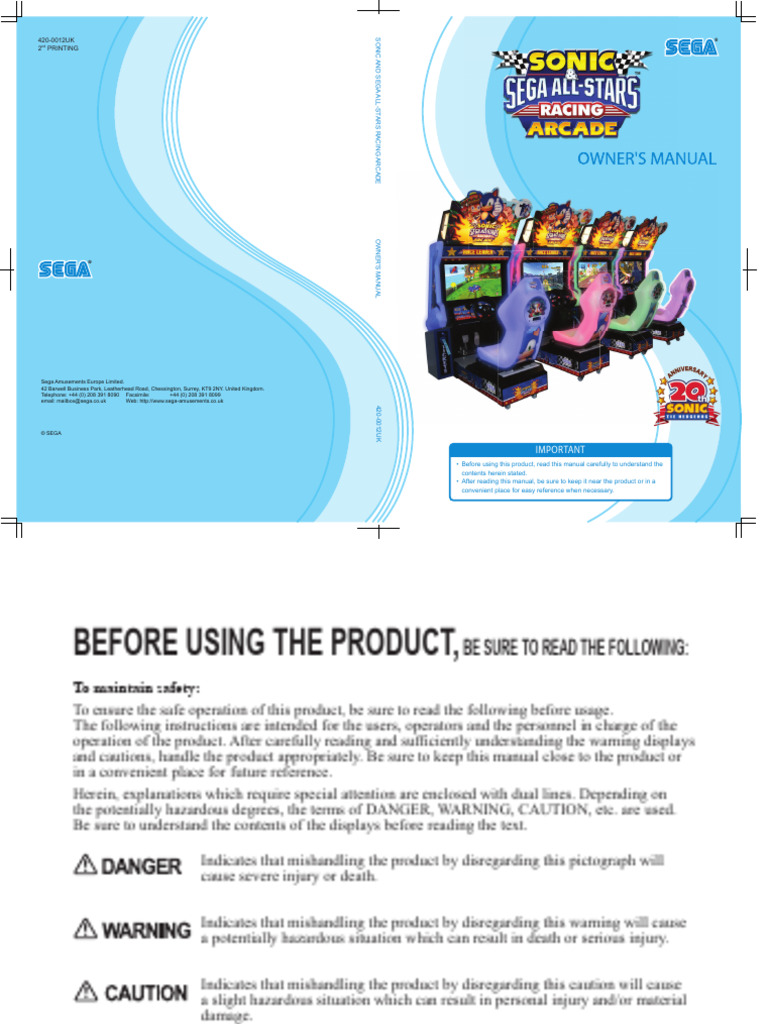 Sonic Sega Allstars Racing Arcade | PDF