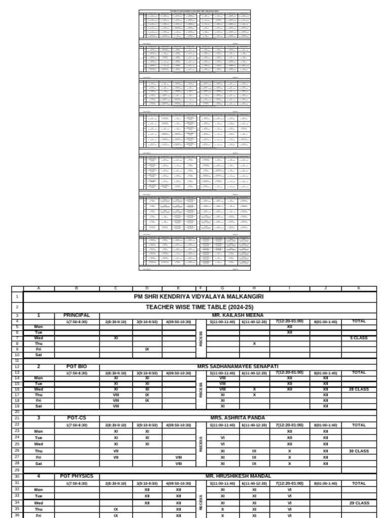New Class Timetable (July 2024) Final | PDF