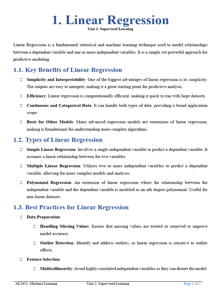 01.Linear Regression (2) | PDF