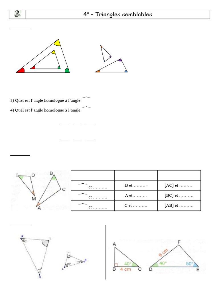 Revisions Devoir Triangles Semblables | PDF