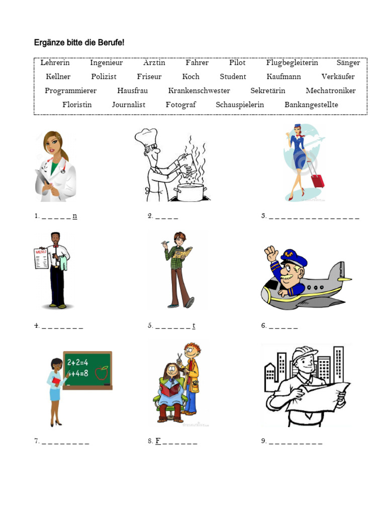 Wortschatz Berufe | PDF