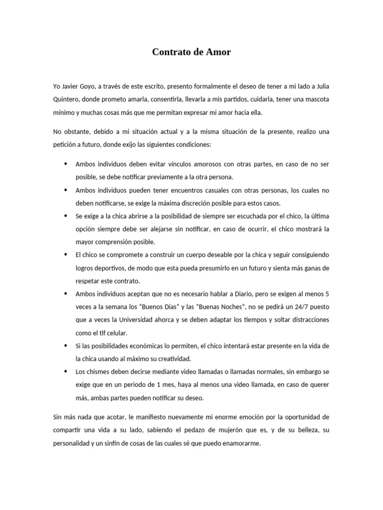 Contrato de Amor | PDF