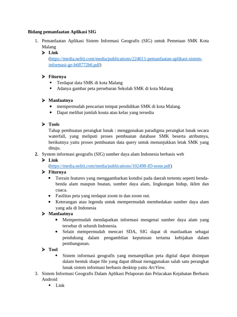 Pemanfaatan Aplikasi Sistem Informasi Geografis (SIG) Untuk Pemetaan SMK Kota Malang | PDF