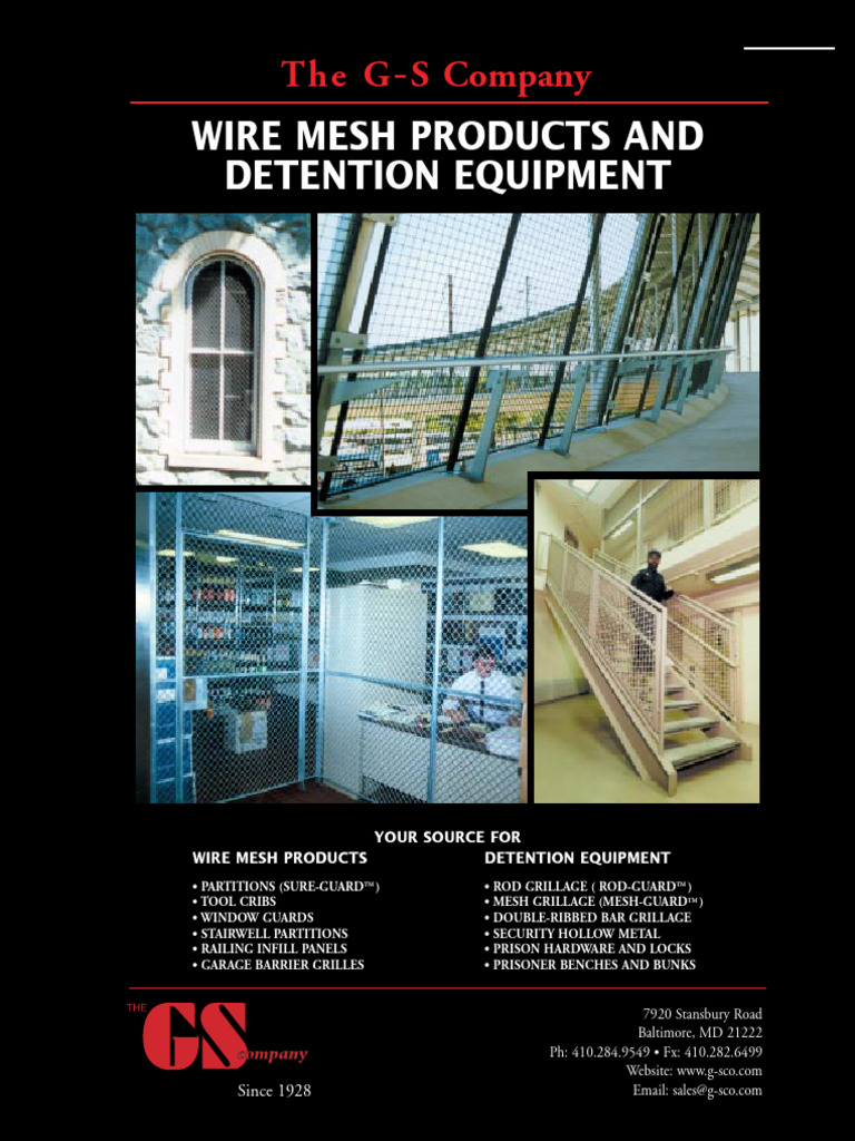 Wire Mesh Products and Detention Equipment: The G - S Company | PDF