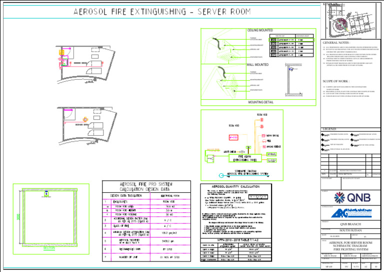 MF-400 Aerosol For Server Room Schematic Diagram - Fire Fighting System ...