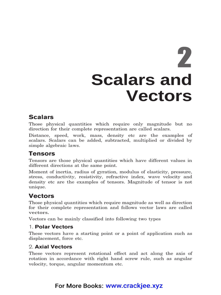 Scalars and Vectors - 084252 | PDF | Euclidean Vector | Rotation Around A Fixed Axis
