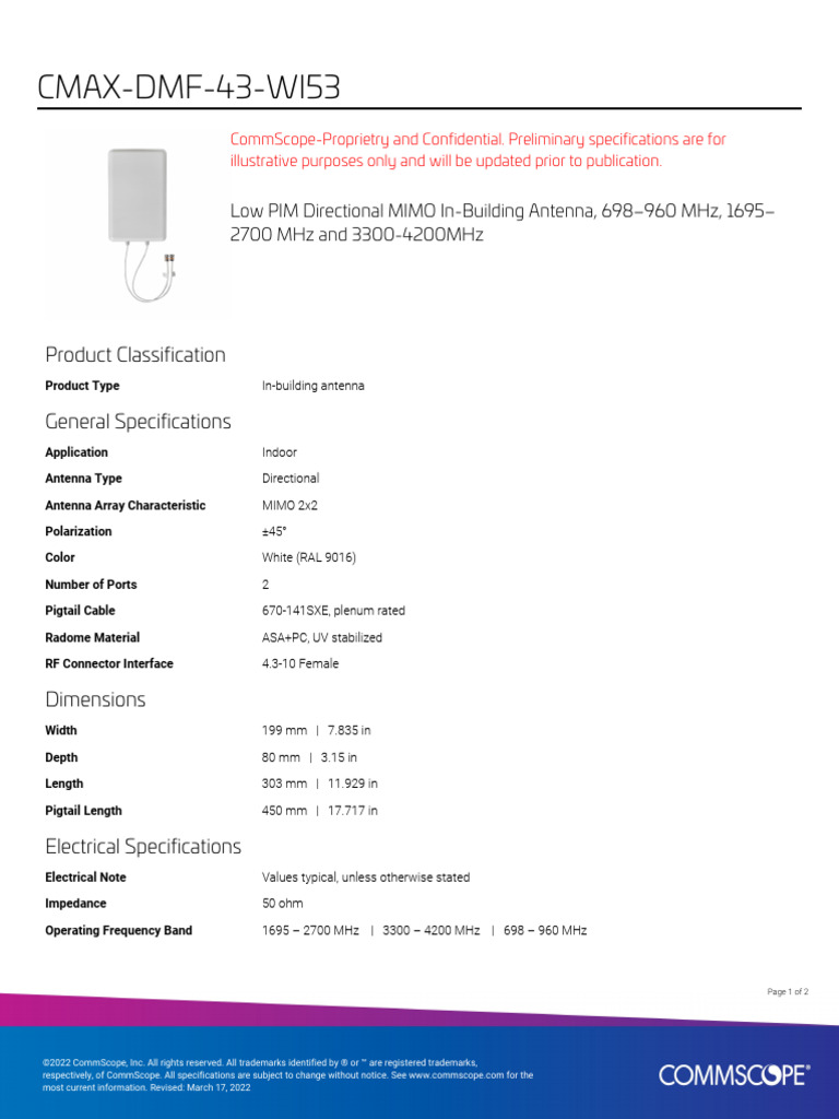 Commscope Cmax DMF 43 Wi53 | PDF