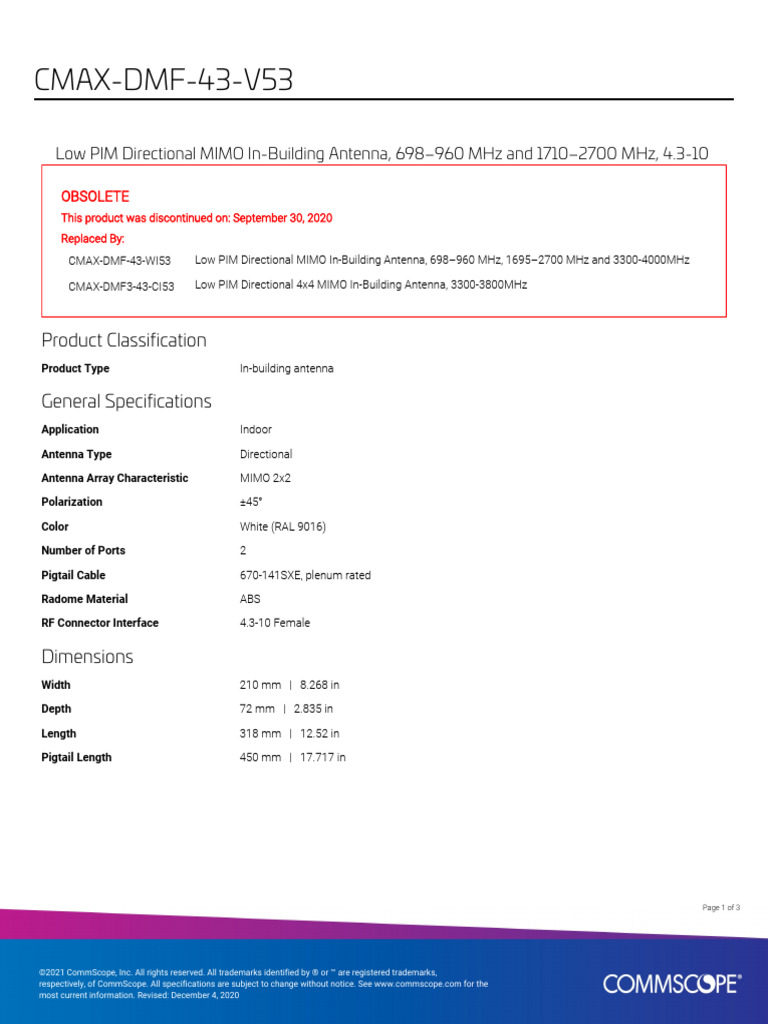 Commscope Cmax DMF 43 v53 | PDF