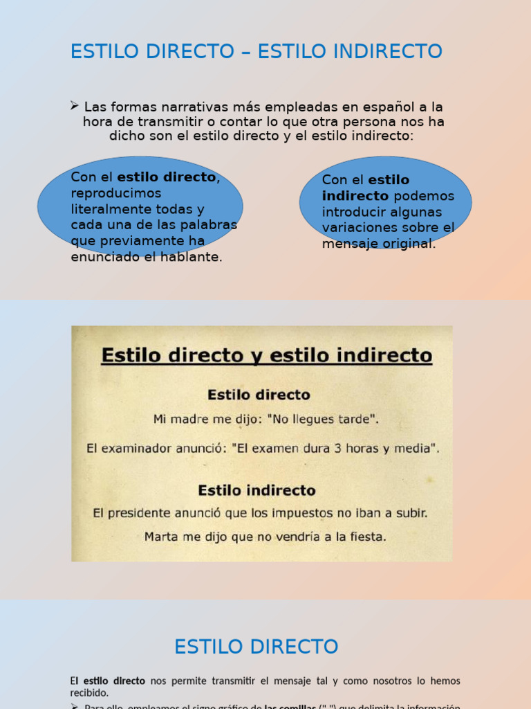 Estilo Directo - Indirecto | PDF