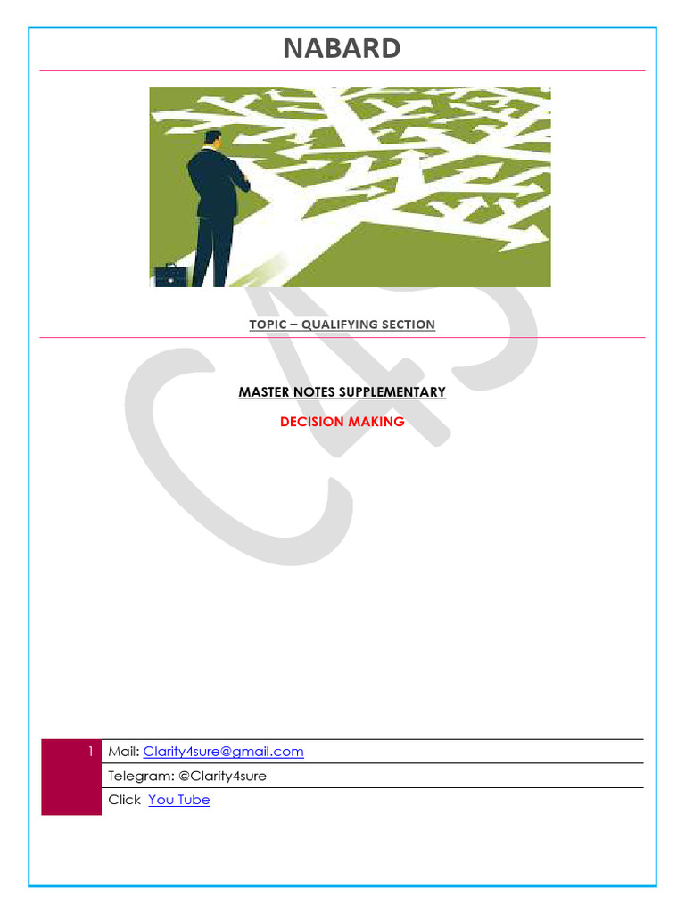 NABARD DECISION MAKING - Clarity Master Notes | PDF