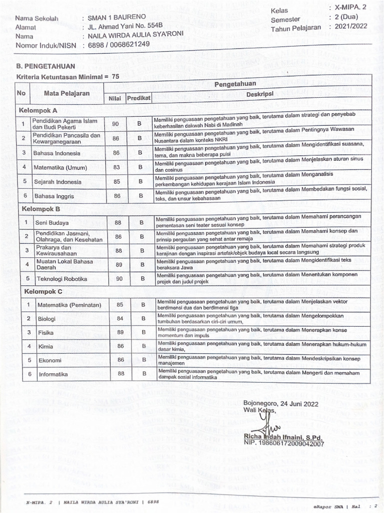 Rapor Berkas 2 | PDF