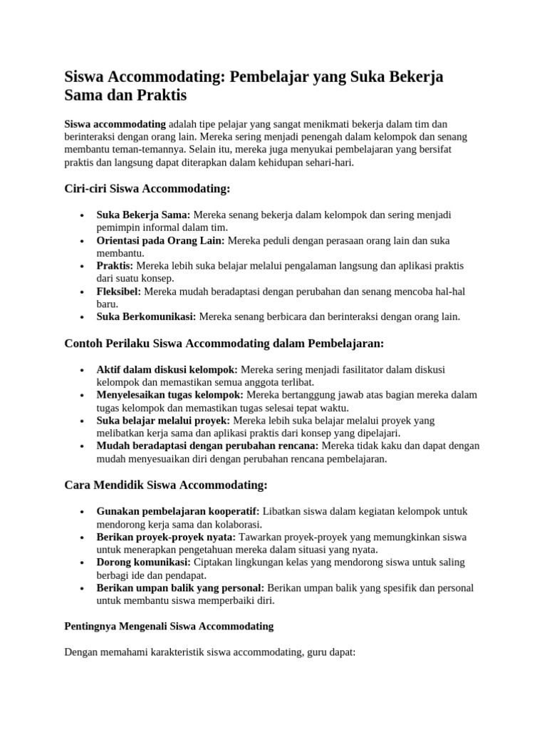 Siswa Accommodating Pdf