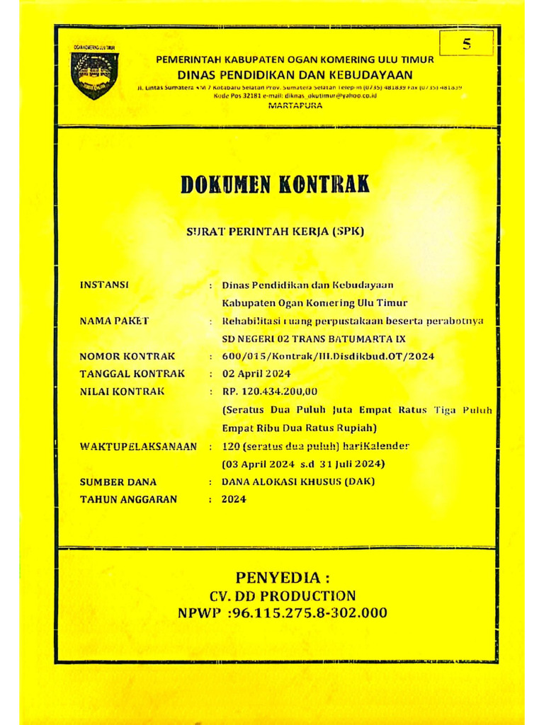 Dokumen Pengalaman CV DD | PDF
