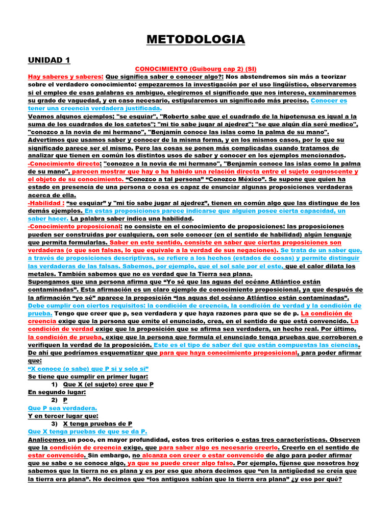 METODOLOGIA de la inv Resumen unmdp | PDF